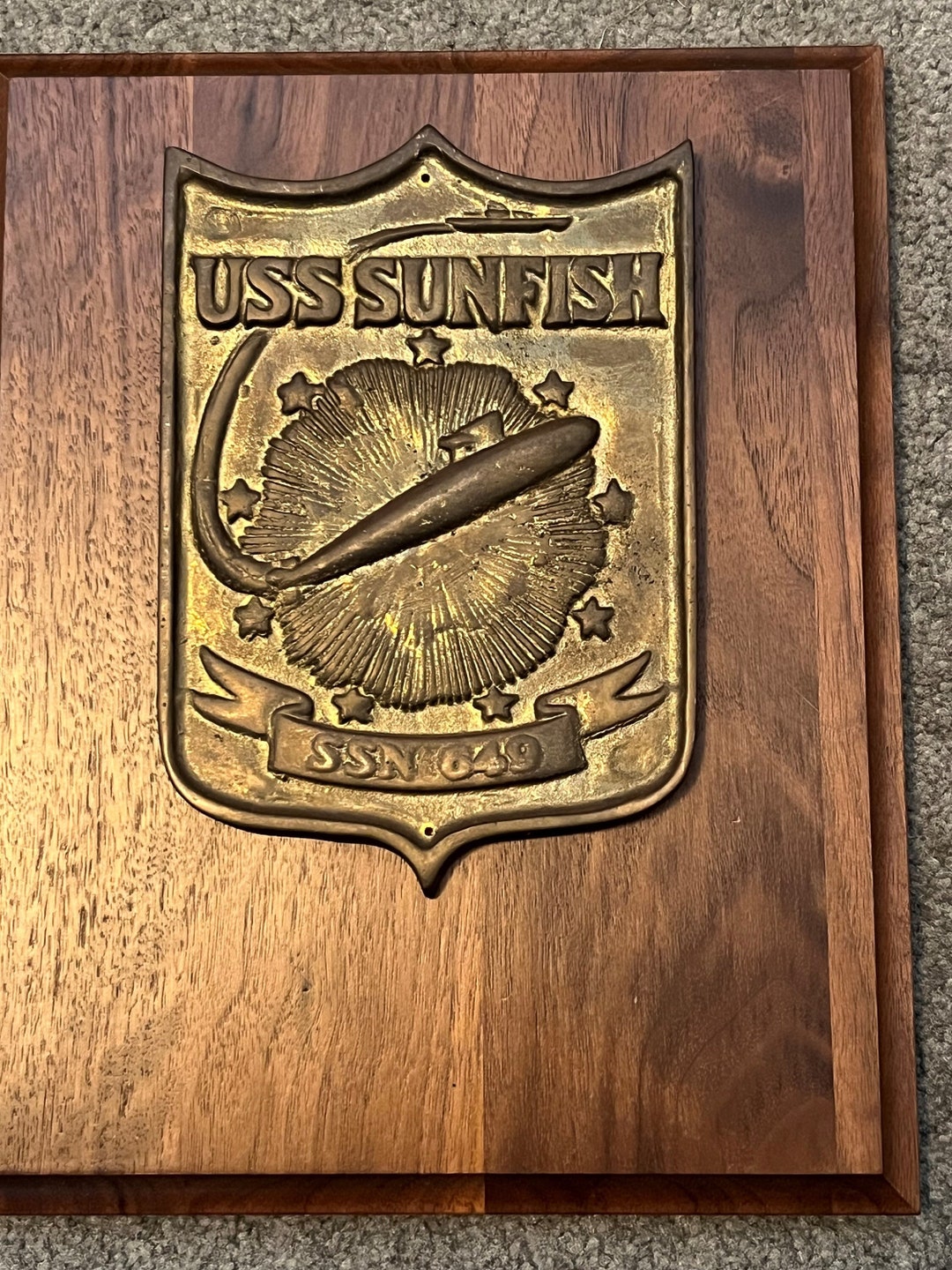 USS Sunfish Submarine SSN 649 Brass Plaque - Etsy