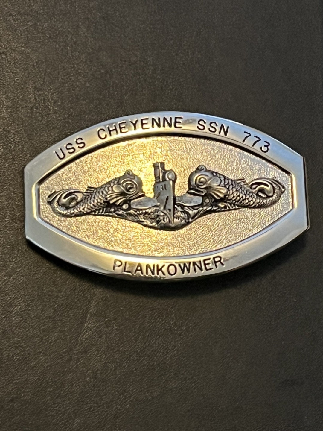Submarine USS Cheyenne SSN 773 Navy Belt Buckle Plankowner - Used - Etsy