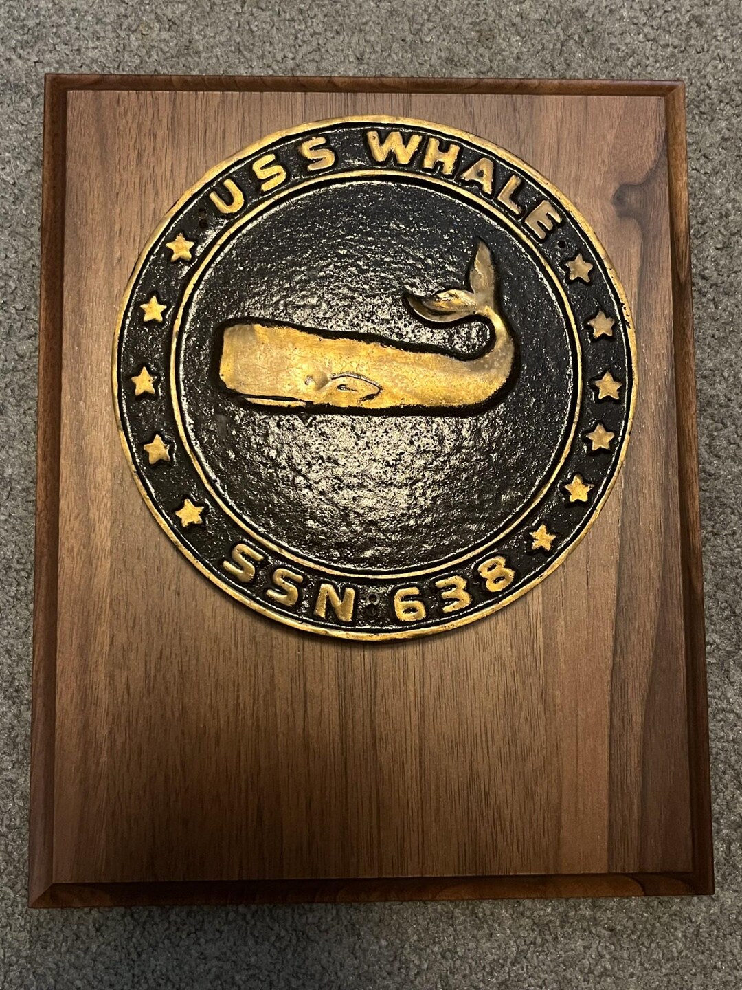 USS Whale Submarine SSN 638 Brass Plaque - Etsy