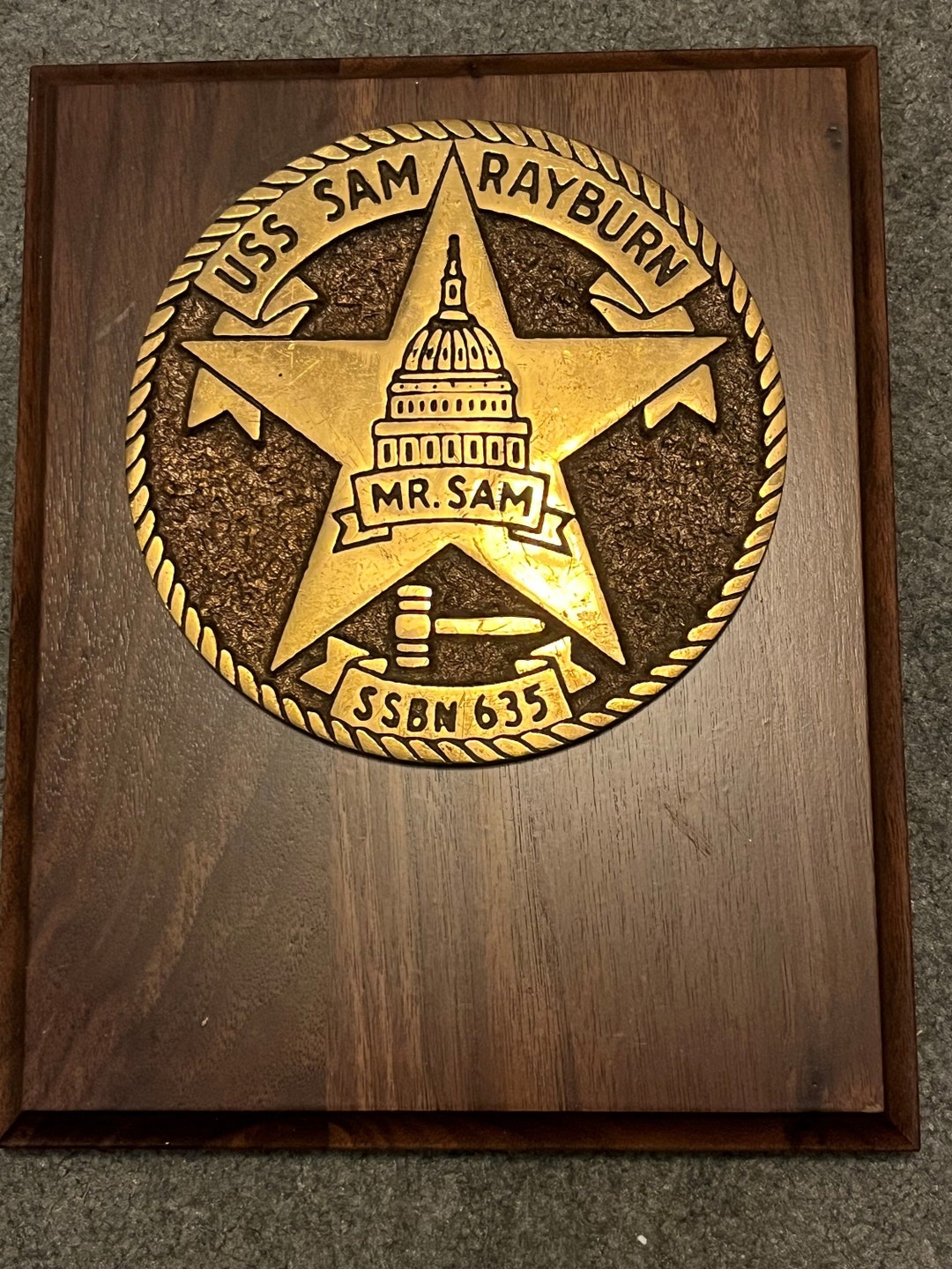 USS Sam Rayburn SSBN 635 Brass Plaque - Etsy