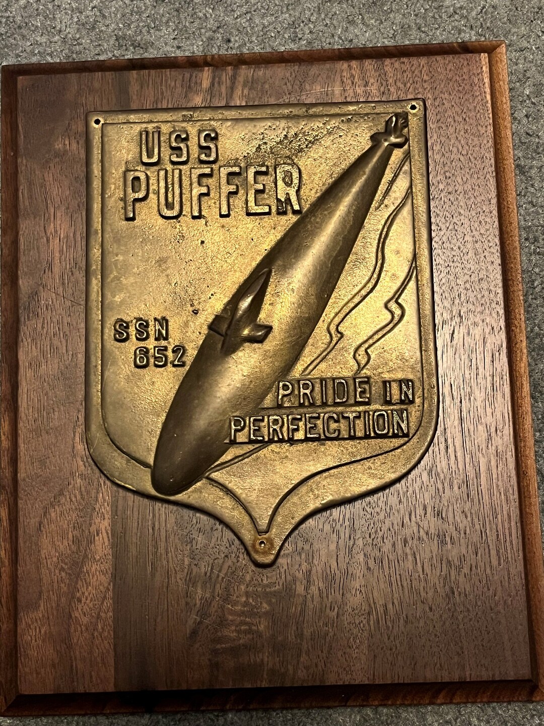 USS Puffer Submarine SSN 652 Brass Plaque - Etsy