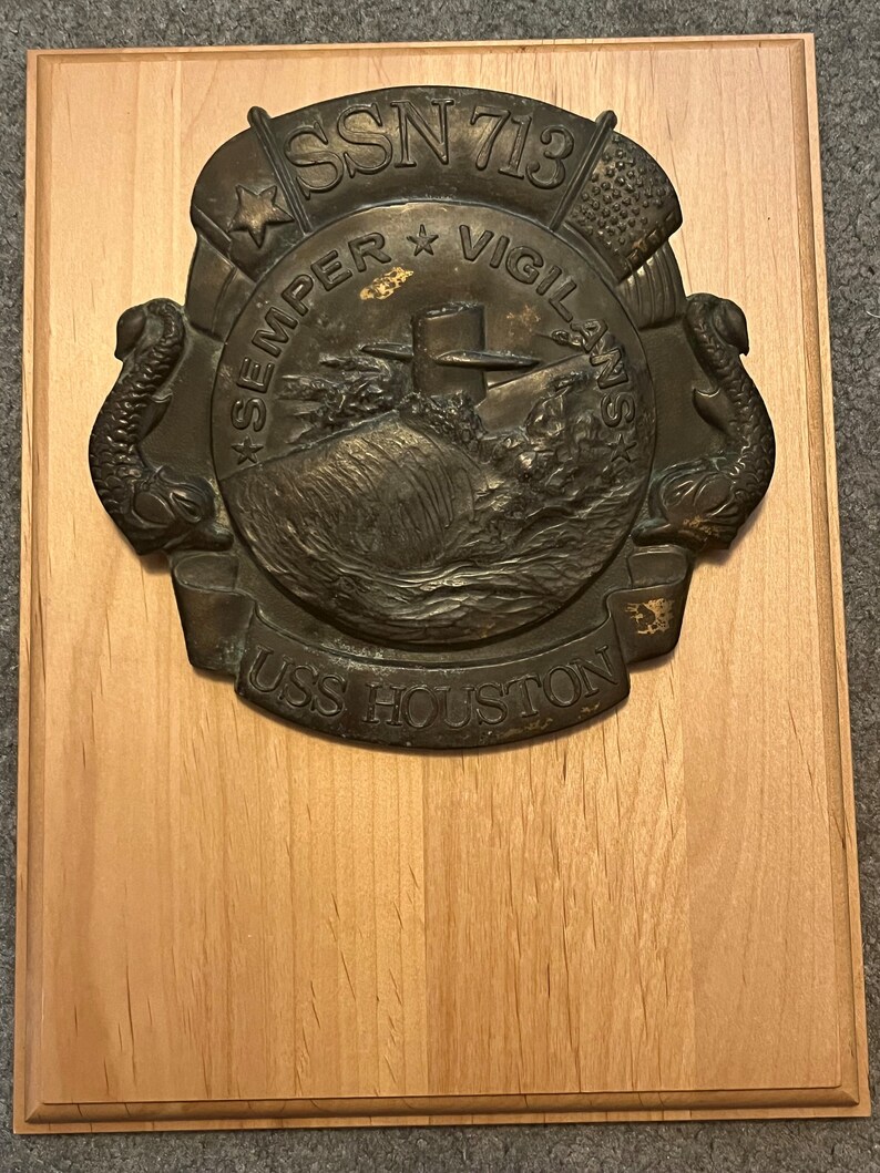 USS Houston Submarine SSN 713 Brass Plaque - Etsy