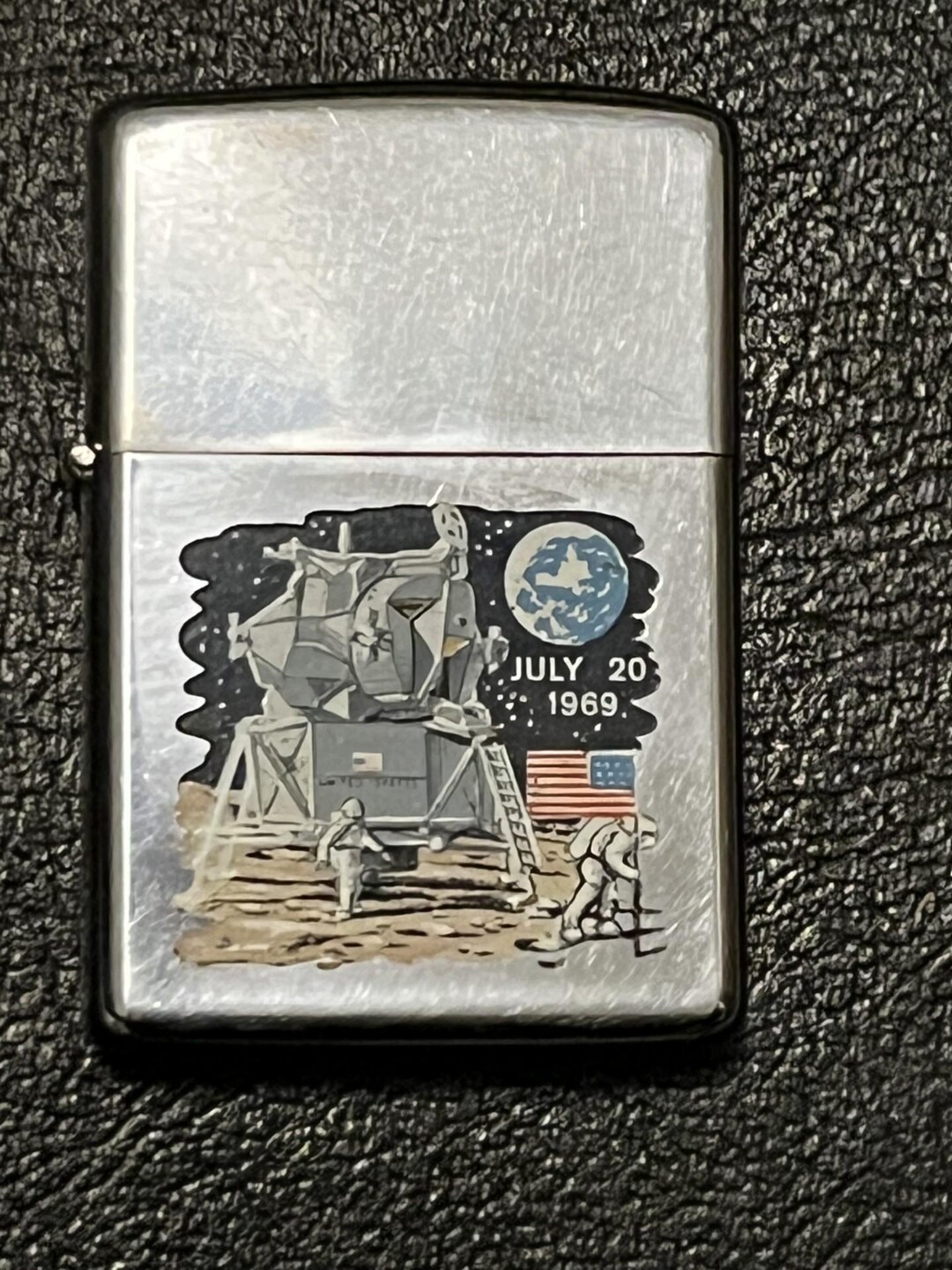 NASA Apollo Lunar Landing Zippo Full Size Advertising Lighter 1968 Used ...