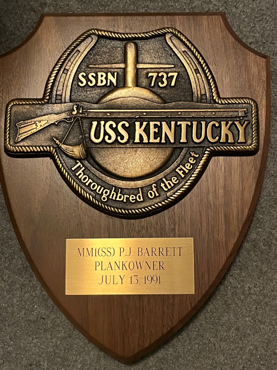 USS Kentucky Submarine SSBN 737 Brass Plaque - Etsy