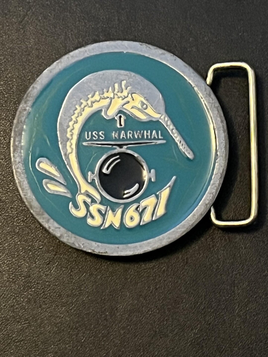 USS Narwal Submarine SSN671 Pewter/enamel Navy Belt Buckle - Used: for Leather Belt - Etsy