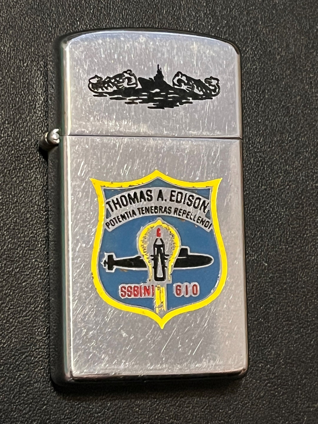 USS Thomas A Edison Submarine SSBN 610 Zippo Slim Lighter -1962 Used - Etsy