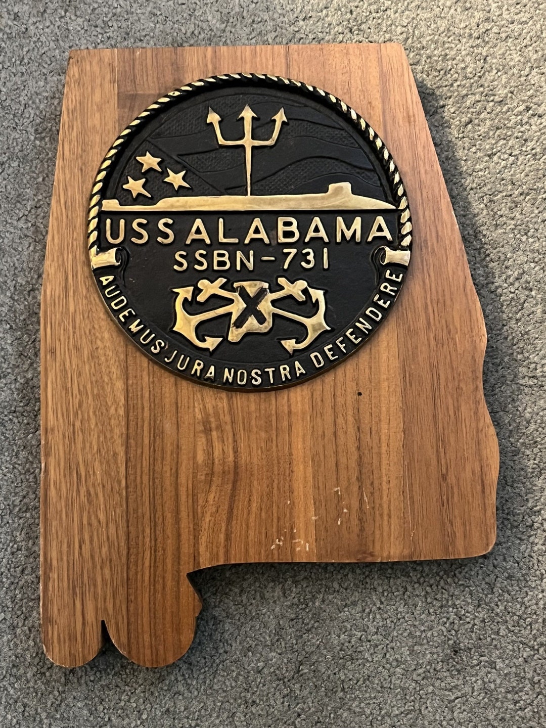 USS Alabama Submarine SSBN 731 Brass Plaque - Etsy
