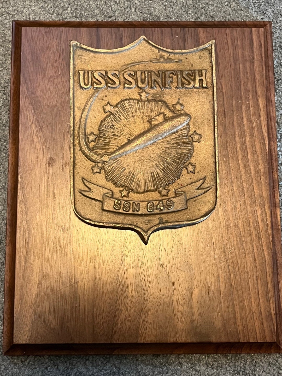 USS Sunfish Submarine SSN 649 Brass Plaque - Etsy