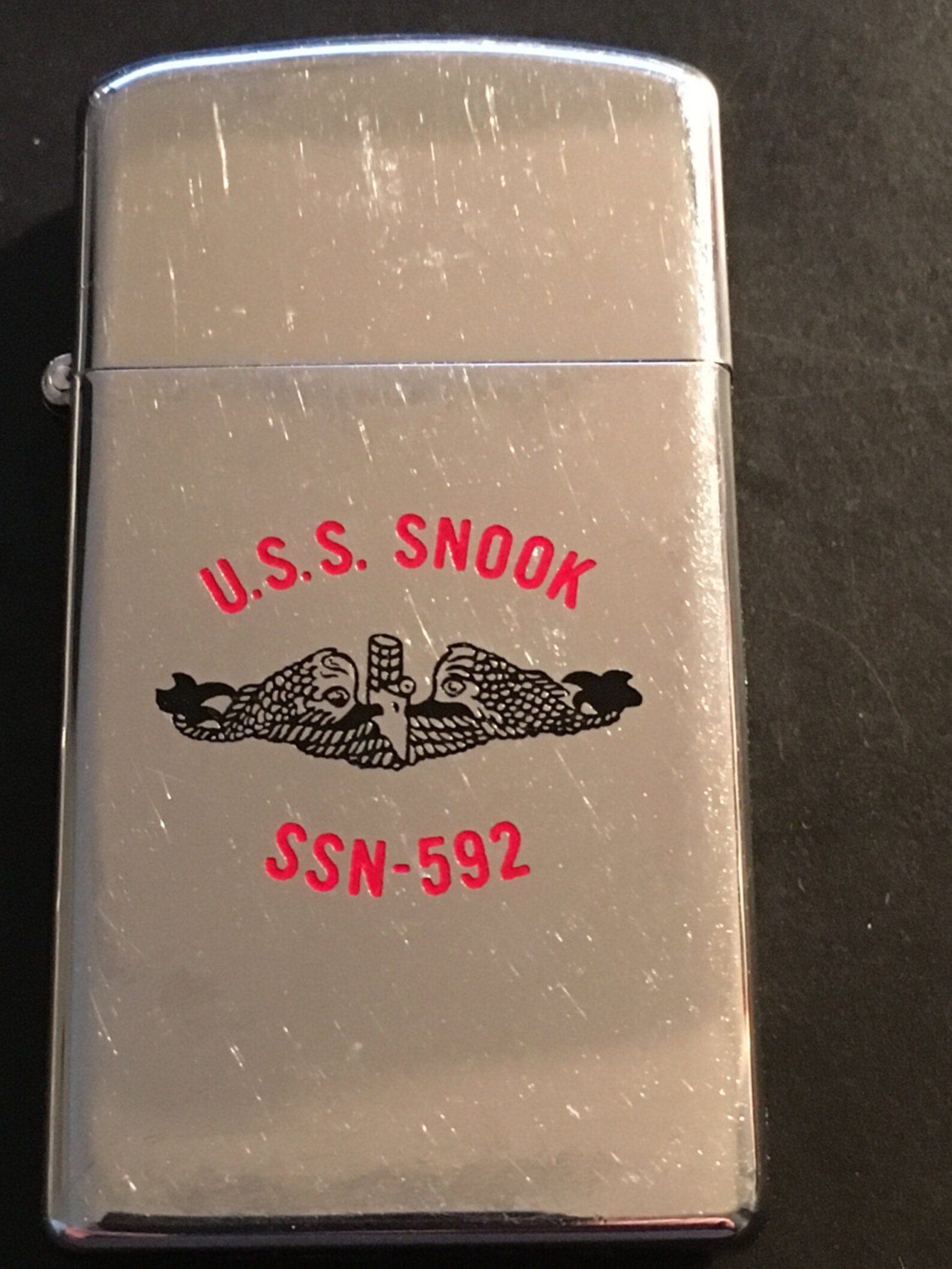 USS Snook Submarine SSN 592 Zippo Slim Lighter 1976 Used - Etsy Denmark