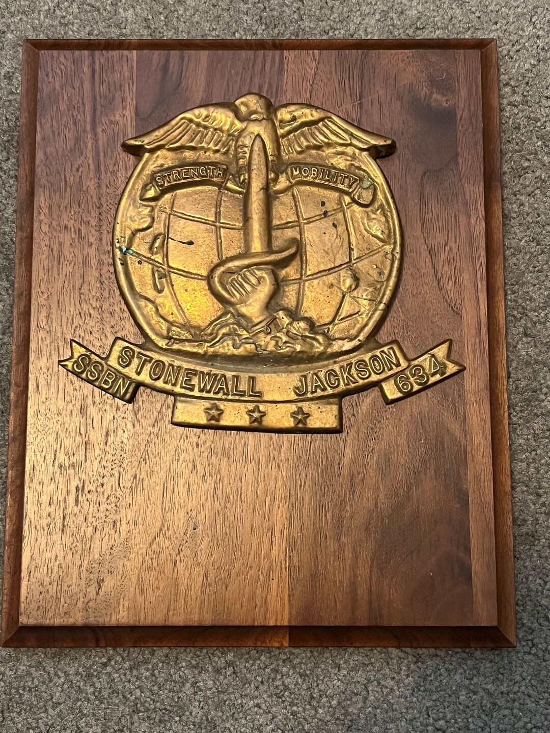USS Stonewall Jackson Submarine SSBN 634 Brass Plaque - Etsy