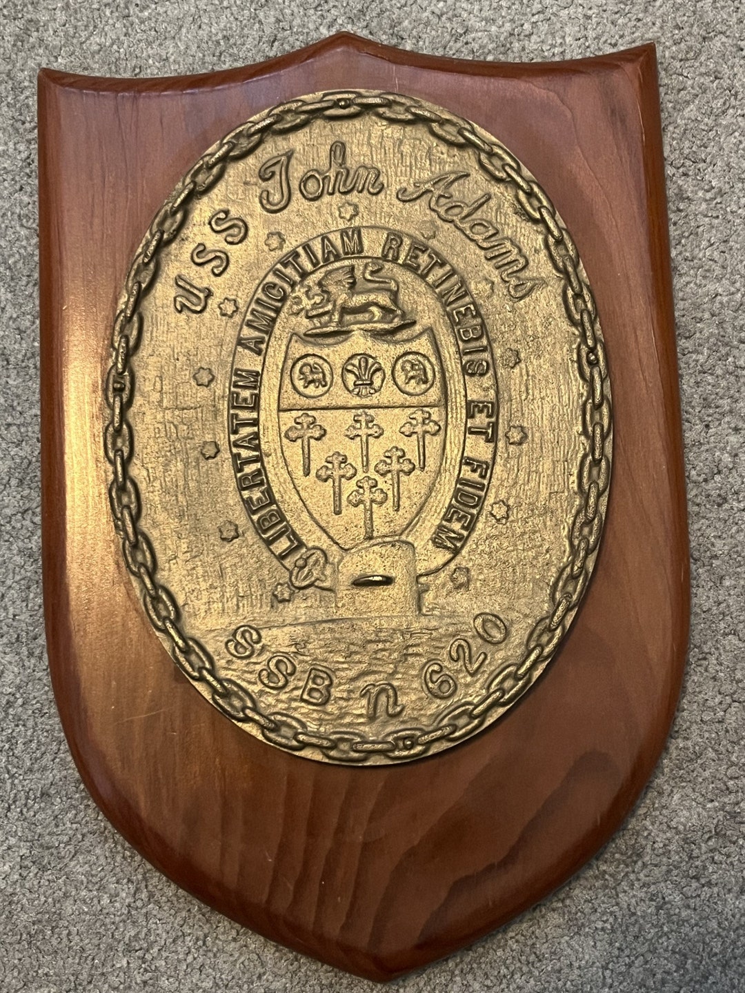 USS John Adams Submarine SSBN 620 Brass Plaque - Etsy