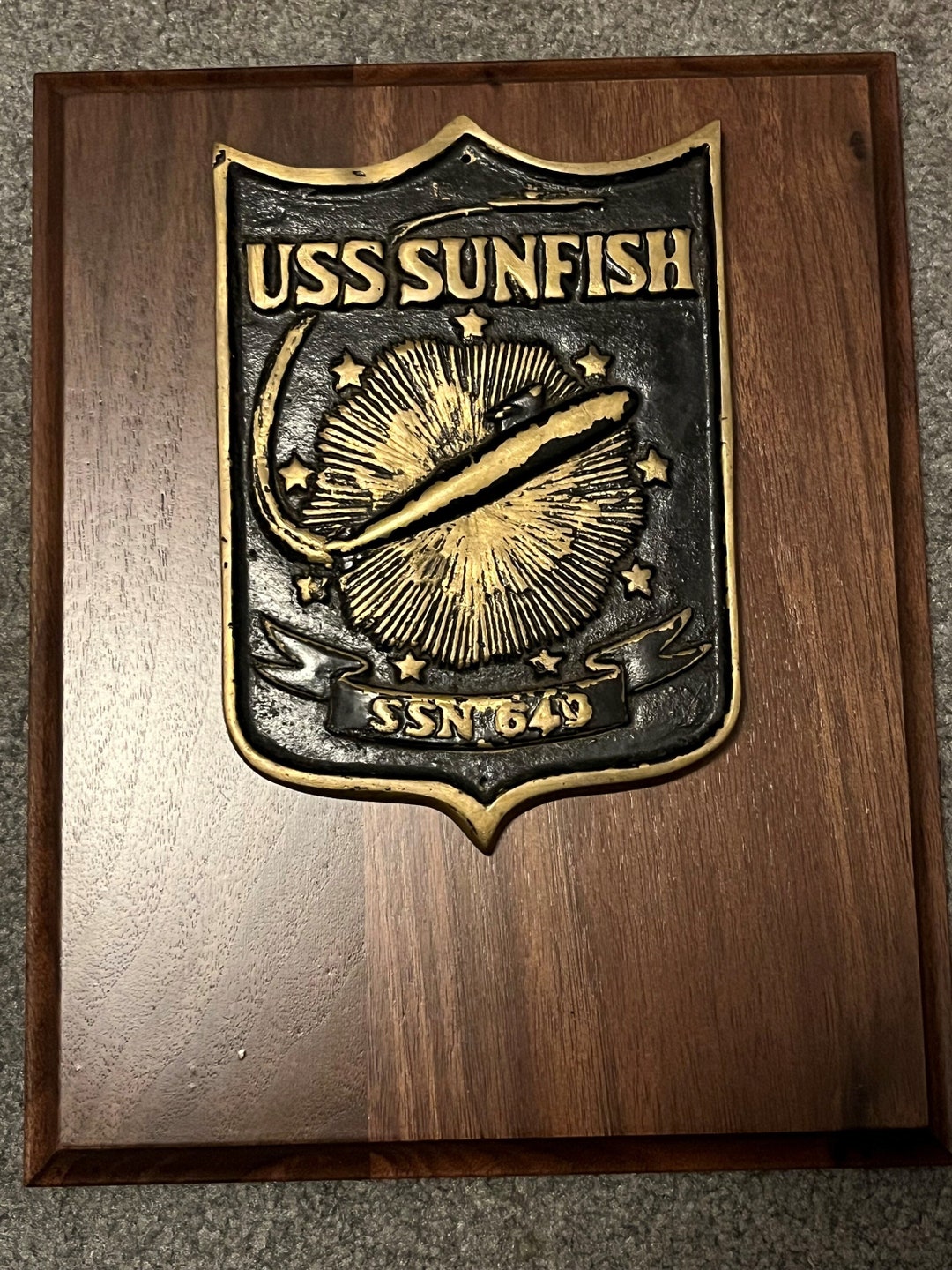 USS Sunfish Submarine SSN 649 Brass Plaque - Etsy