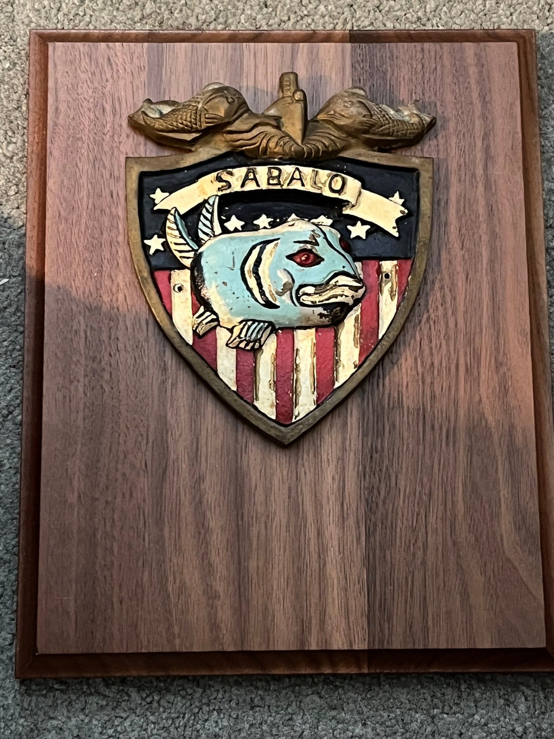USS Sabalo Submarine SS 302 Brass Plaque (hand Painted) - Etsy