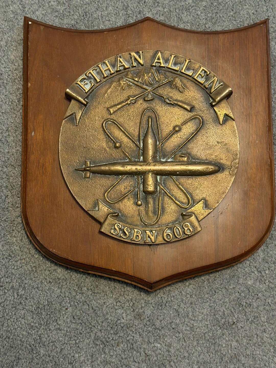 USS Ethan Allen Submarine SSBN 608 Brass Plaque - Etsy