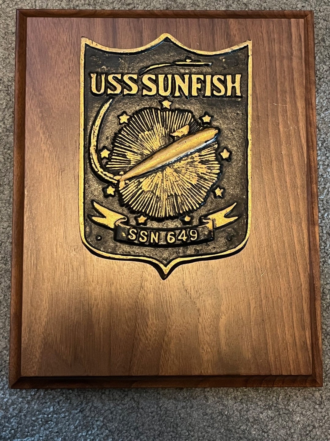 USS Sunfish Submarine SSN 649 Brass Plaque - Etsy