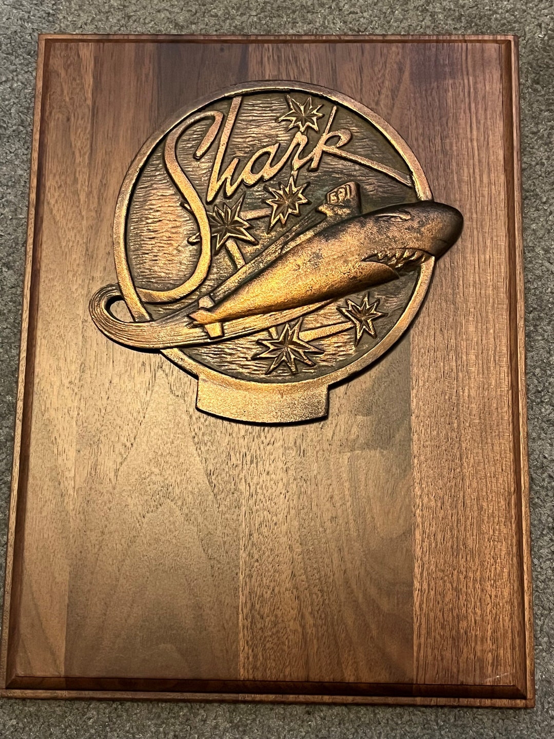 USS Shark Submarine SSN 591 Brass Plaque - Etsy