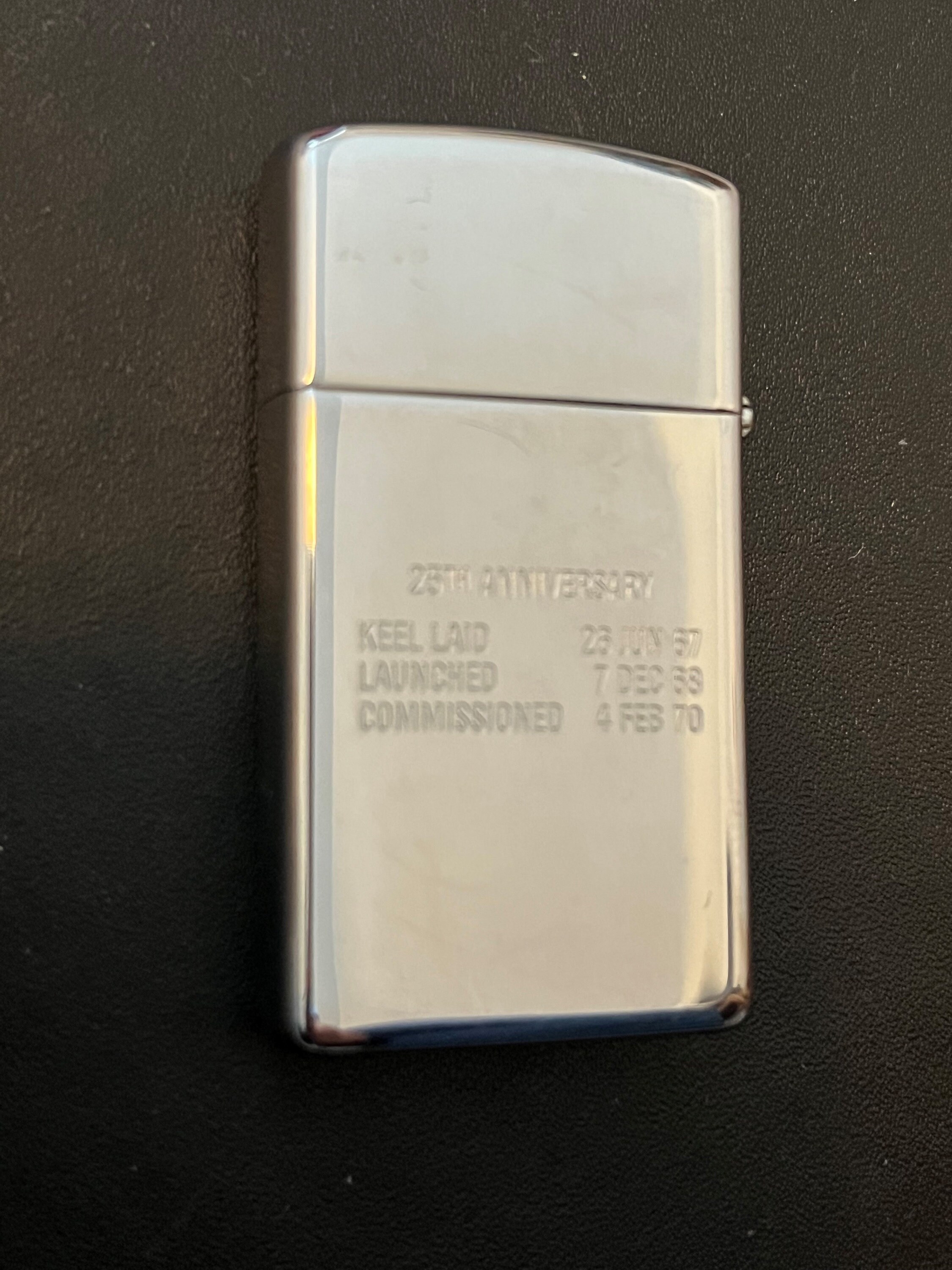 USS Finback Submarine SSN 670 25th Anniversary Zippo Slim Lighter ...