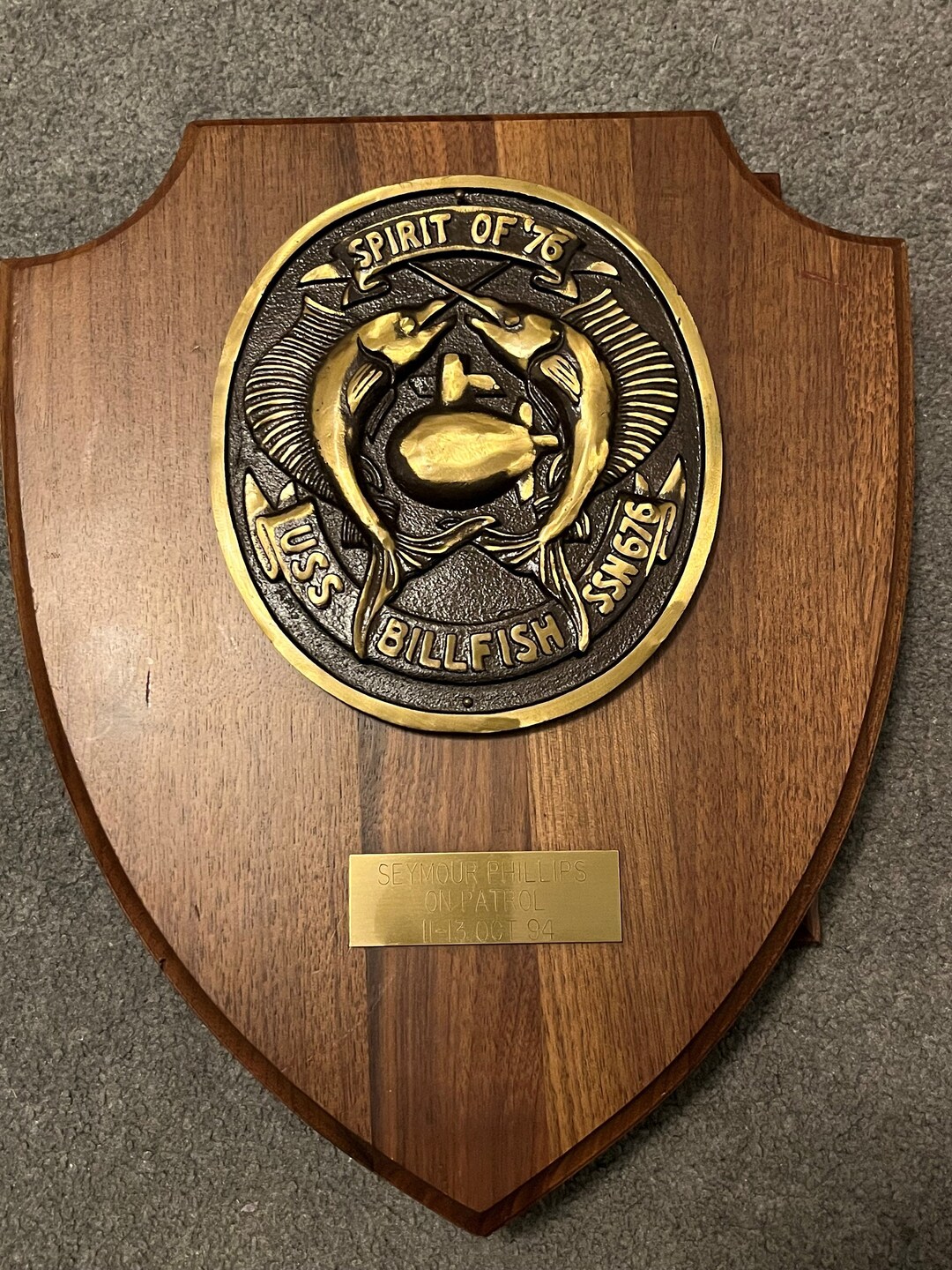 USS Billfish Submarine SSN 676 Brass Plaque - Etsy