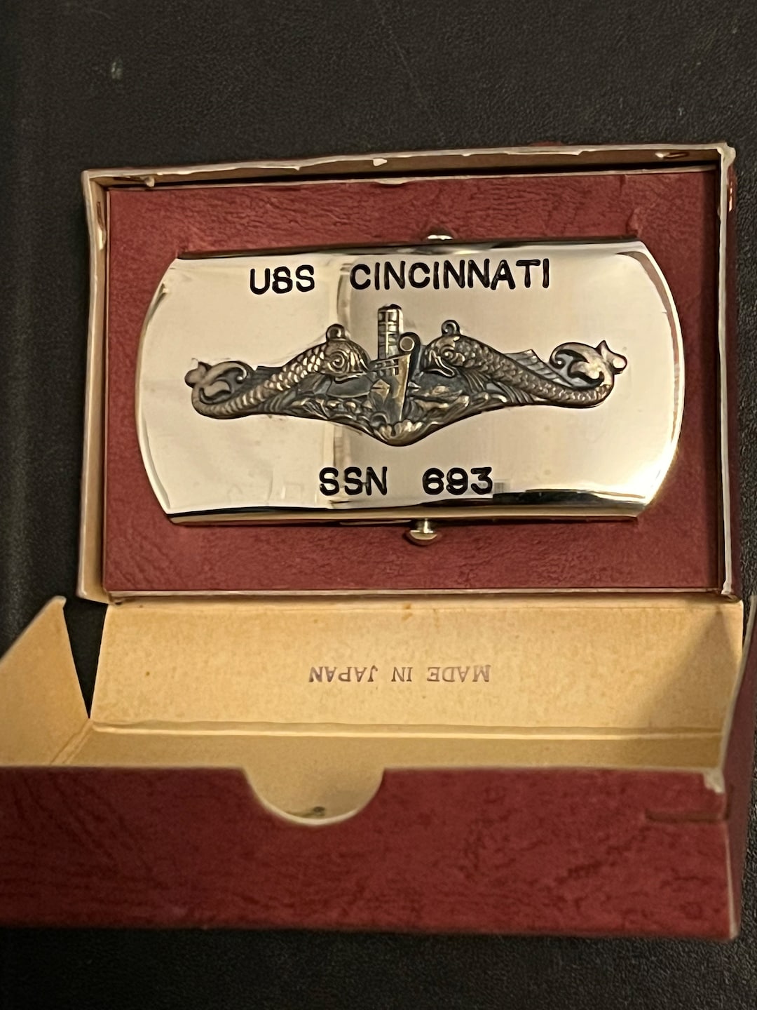 USS Cincinnati Submarine SSN 693 Belt Buckle - NEW in Box - Etsy