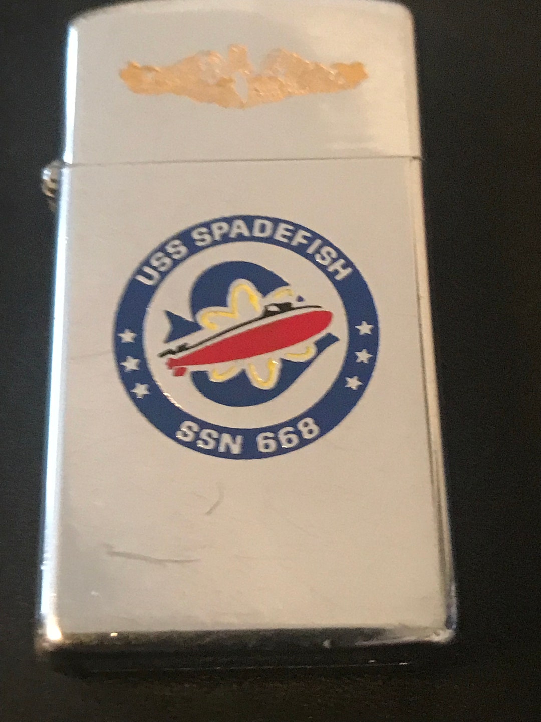 USS Spadefish Submarine SSN 668 Zippo Slim Lighter Used 1970 - Etsy