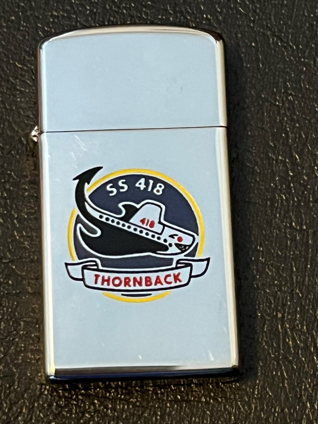 USS Thornback Diesel Submarine SS 418 Zippo Slim Lighter Used 1963 ...