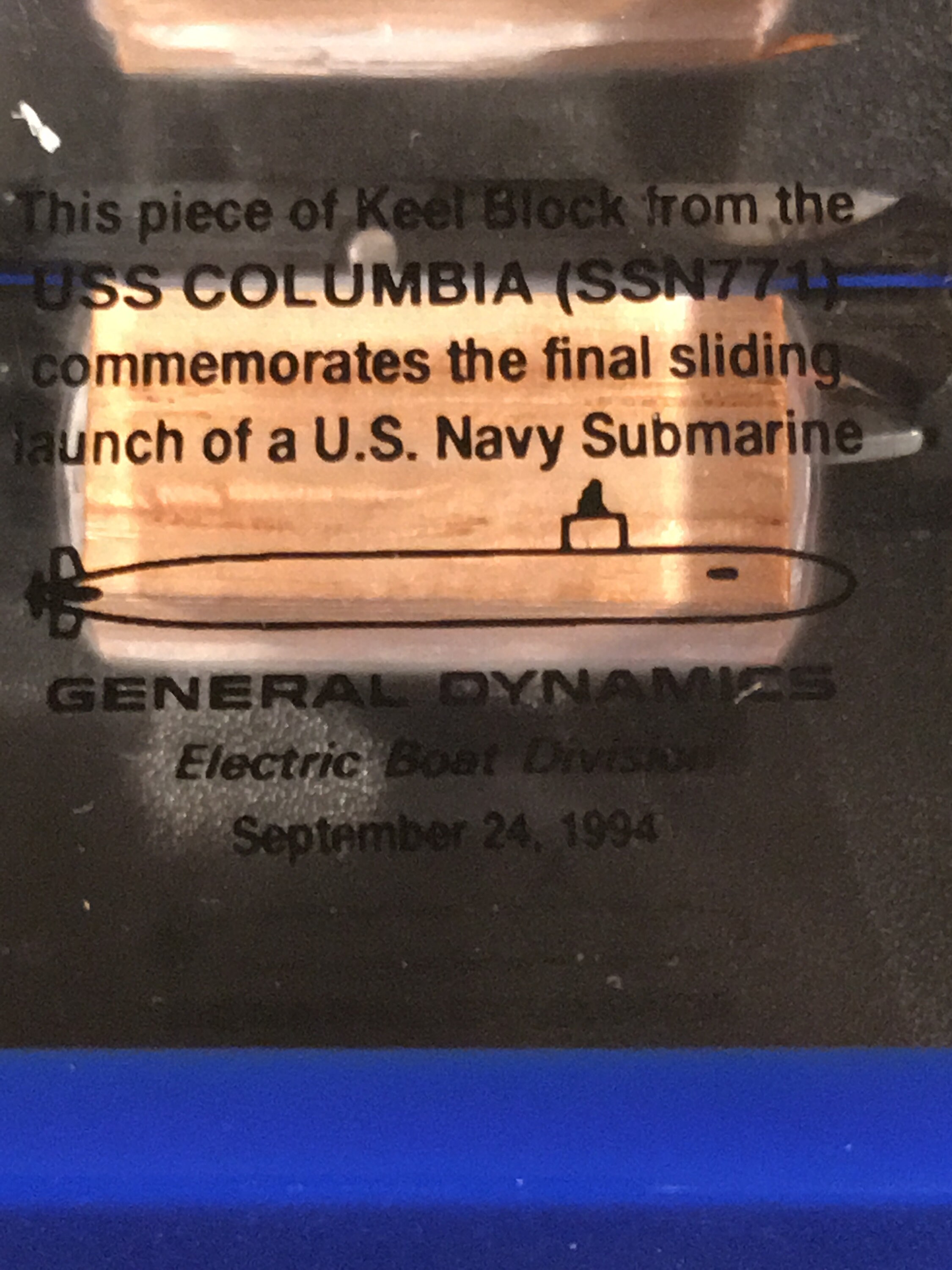Piece of Keel Block: USS Columbia Submarine SSN 771 Final - Etsy