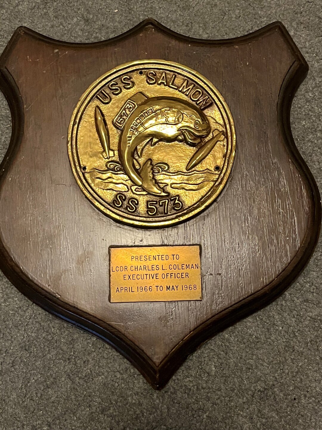 USS Salmon Submarine SS 573 Brass Plaque -1968 - Etsy