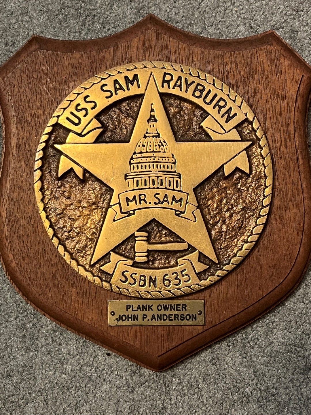 USS Sam Rayburn SSBN 635 Brass Plaque - Plankower - Etsy