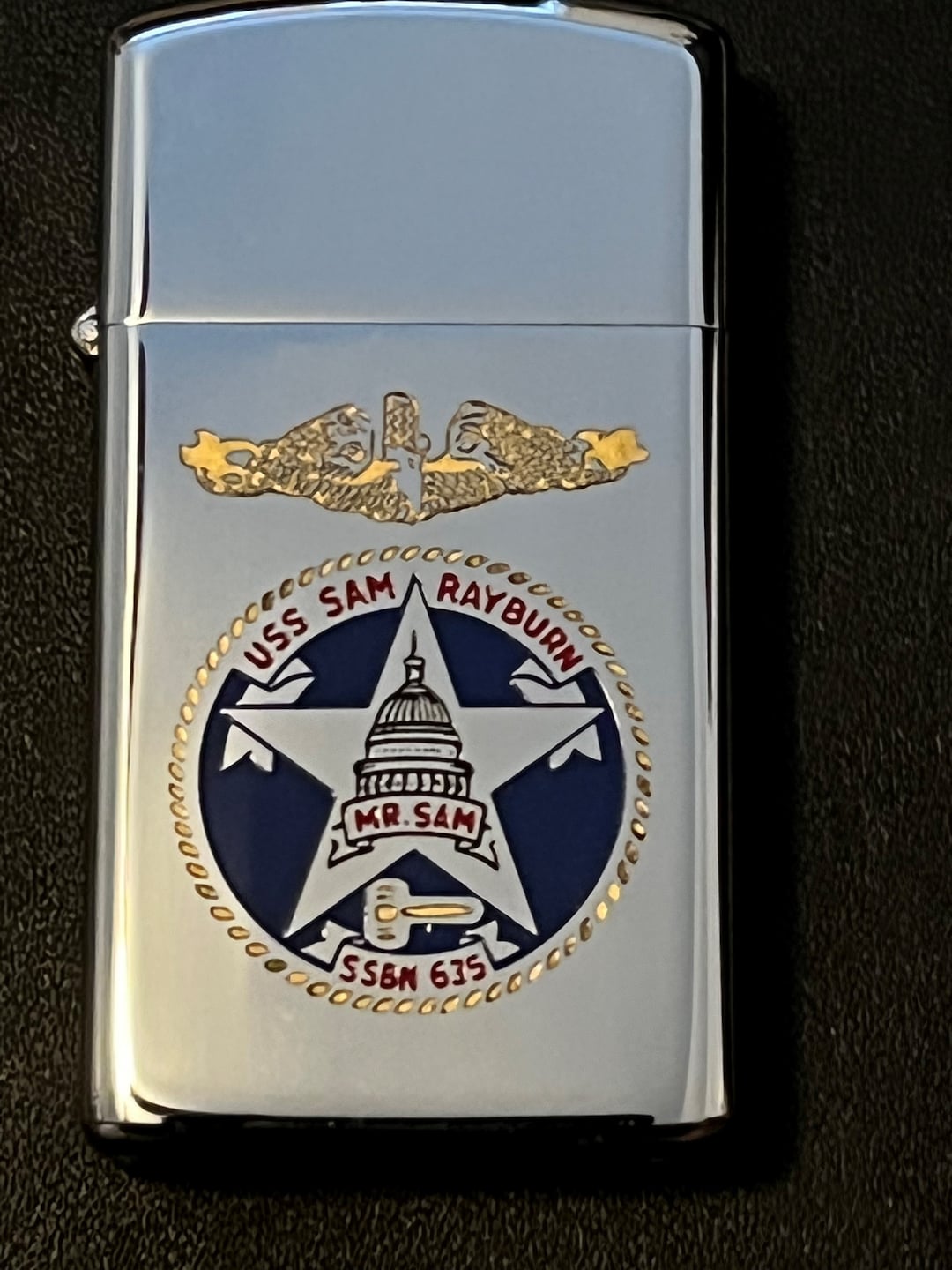 NOS USS Sam Rayburn Submarine SSBN 635 Zippo Slim Lighter New - 1973 - Etsy