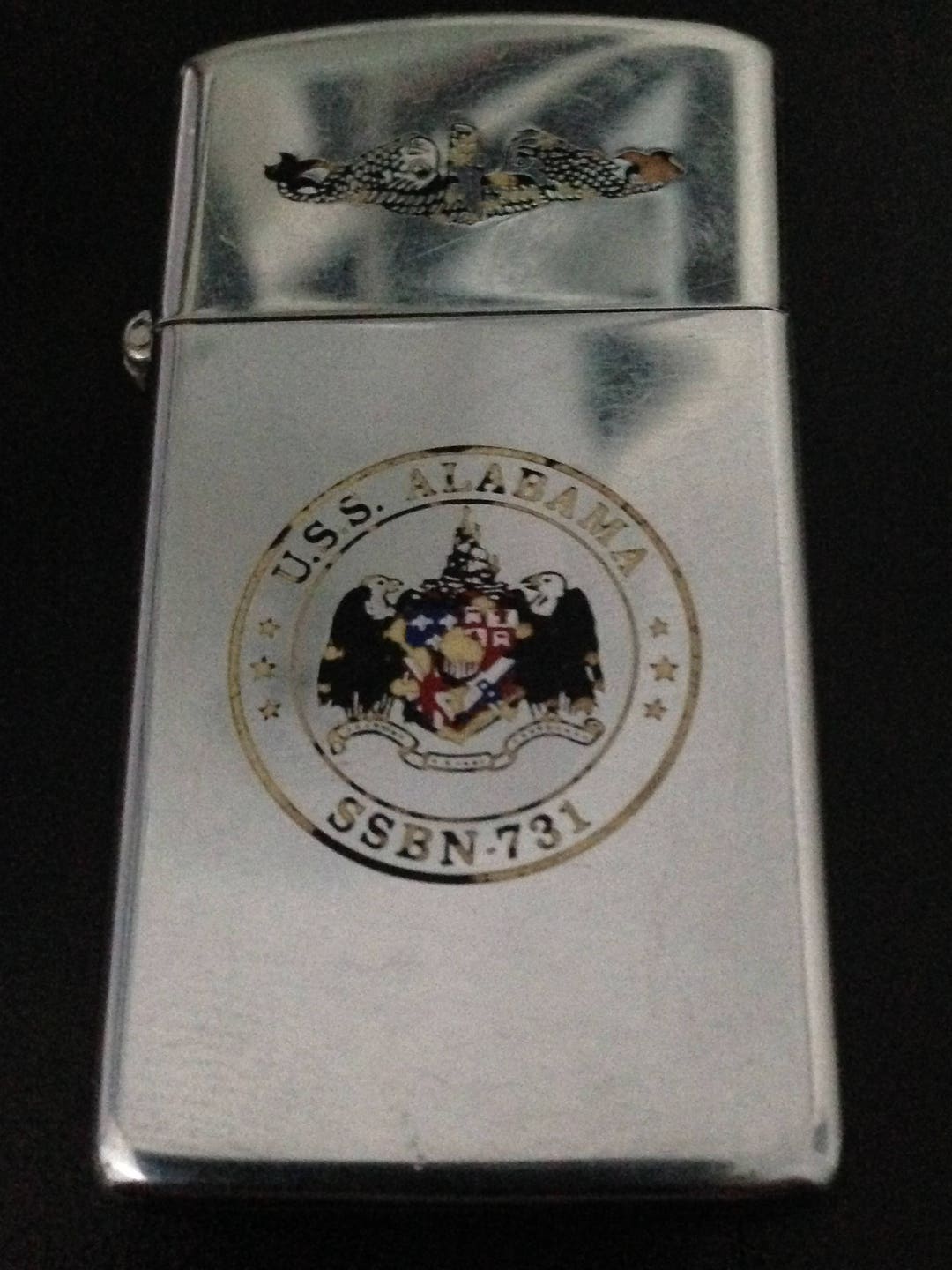 USS Alabama Submarine SSBN 731 Zippo Slim Lighter - USED 1984 - Etsy