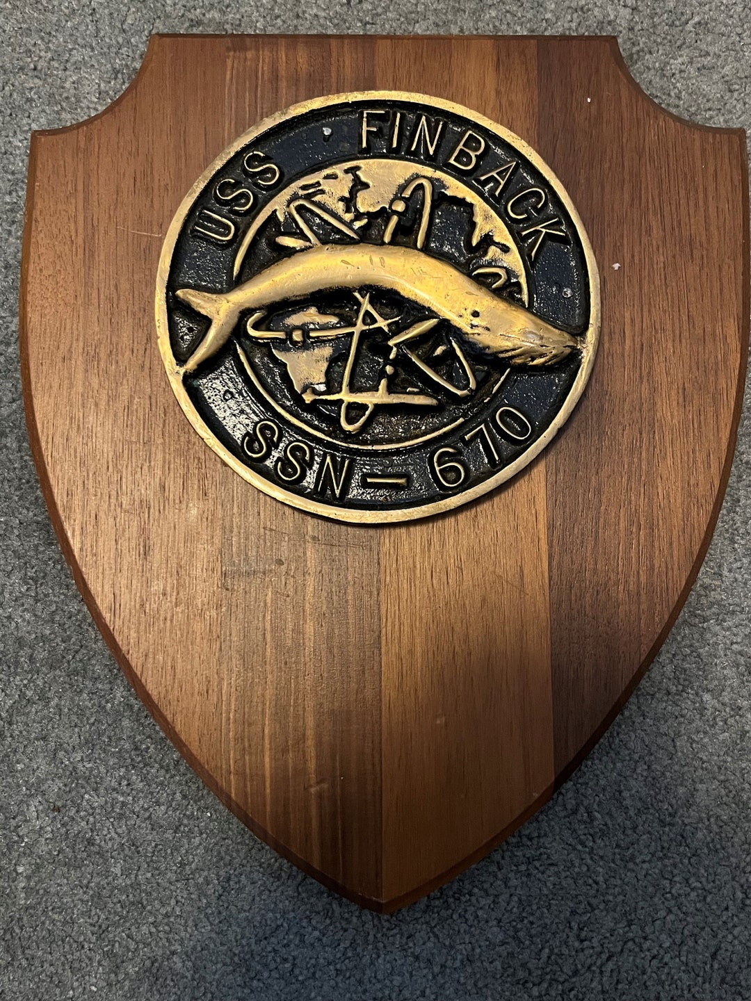 USS Finback Submarine SSN 670 Brass Plaque - Etsy