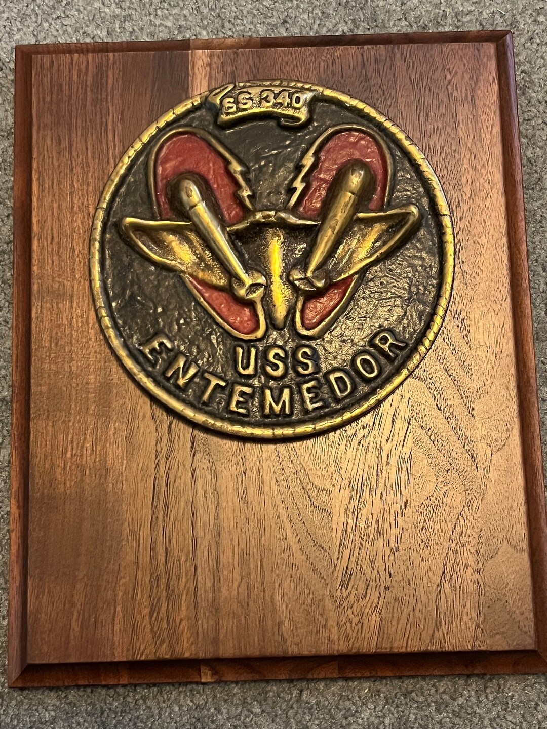 USS Entemedor Submarine SS 340 Brass Plaque - Etsy