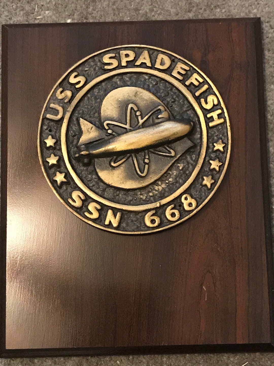 USS Spadefish Submarine SSN 668 Brass Plaque - Etsy