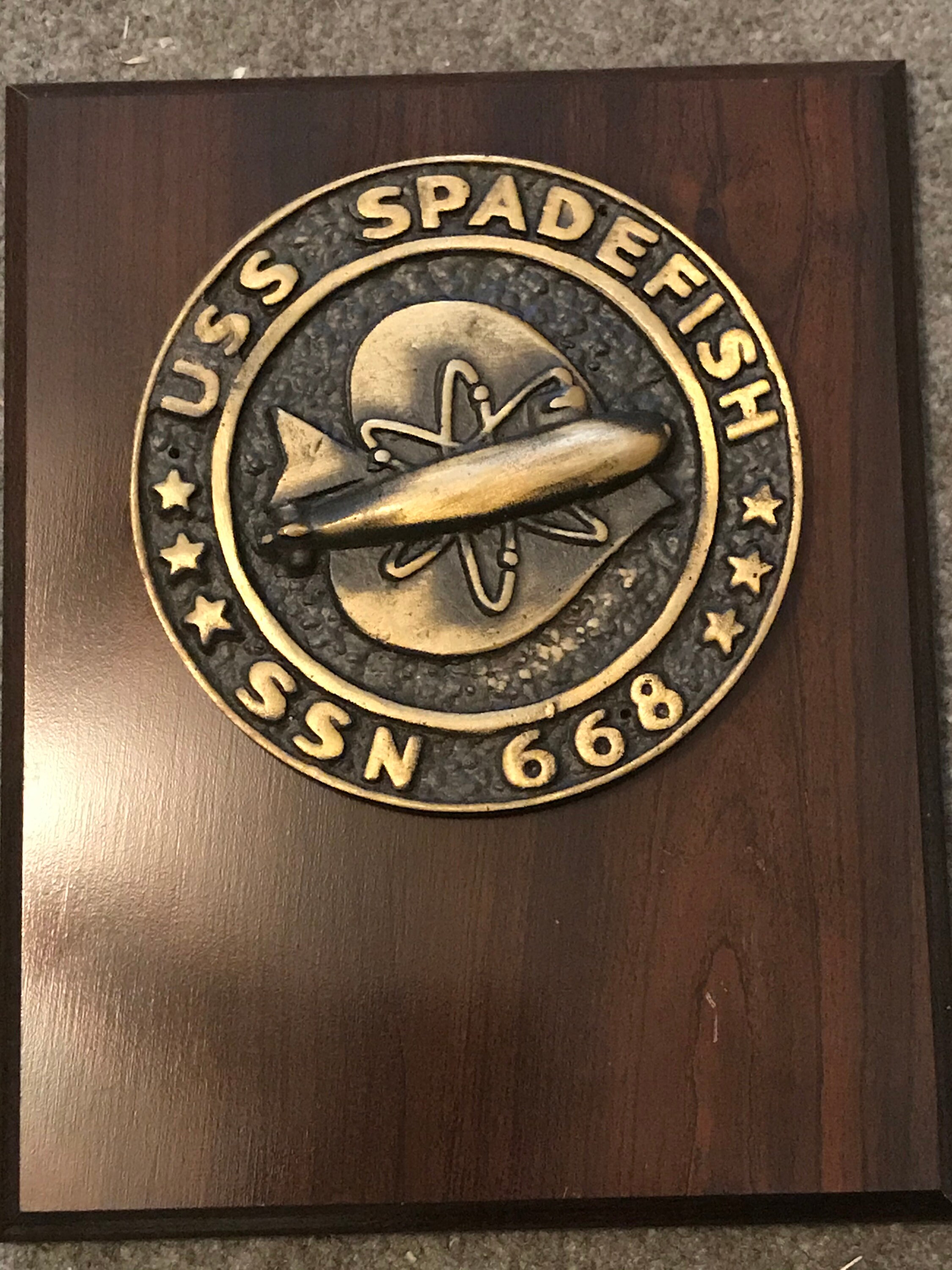 USS Spadefish Submarine SSN 668 Brass Plaque - Etsy