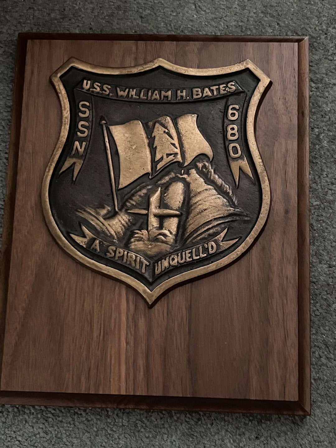 USS William H Bates Submarine SSN 680 Brass Plaque - Etsy