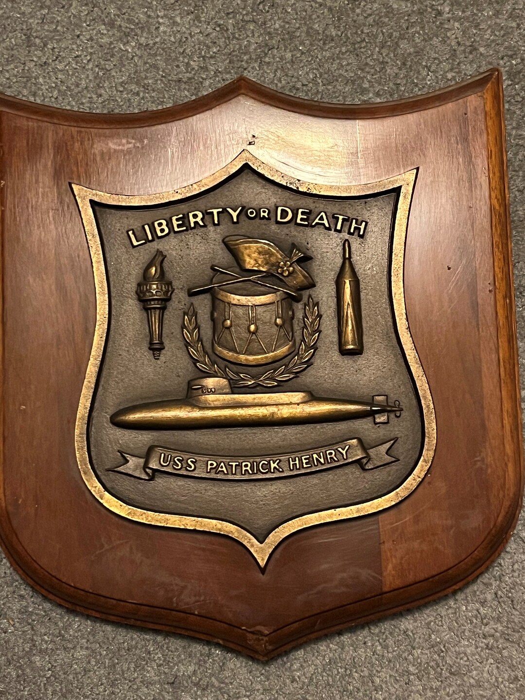 USS Patrick Henry Submarine SSBN 599 Brass Plaque - Etsy