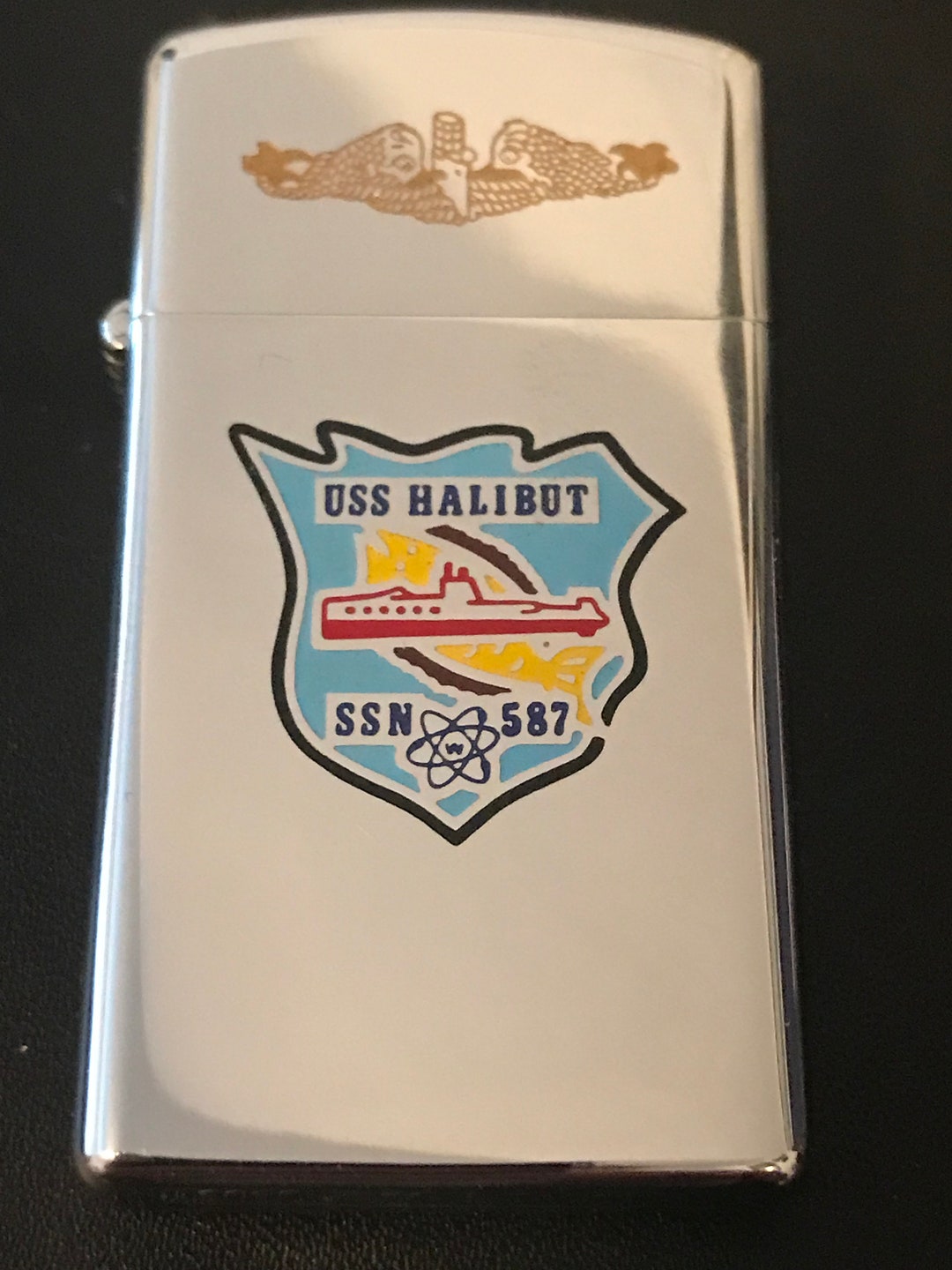 NOS USS Halibut Submarine SSN 587 Zippo Slim Lighter - 1971 New - Etsy