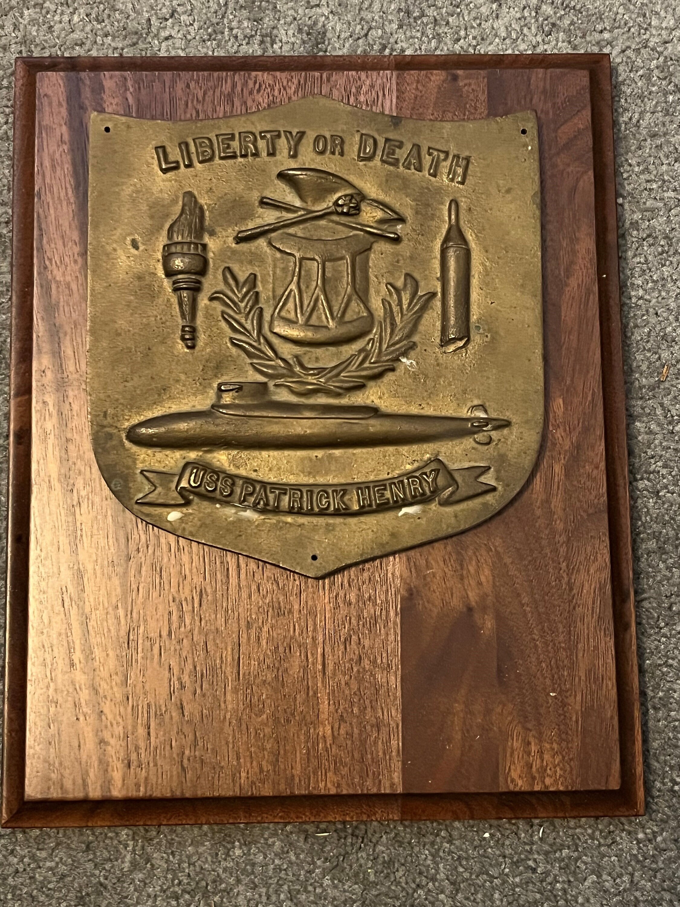 USS Patrick Henry Submarine SSBN 599 Brass Plaque - Etsy
