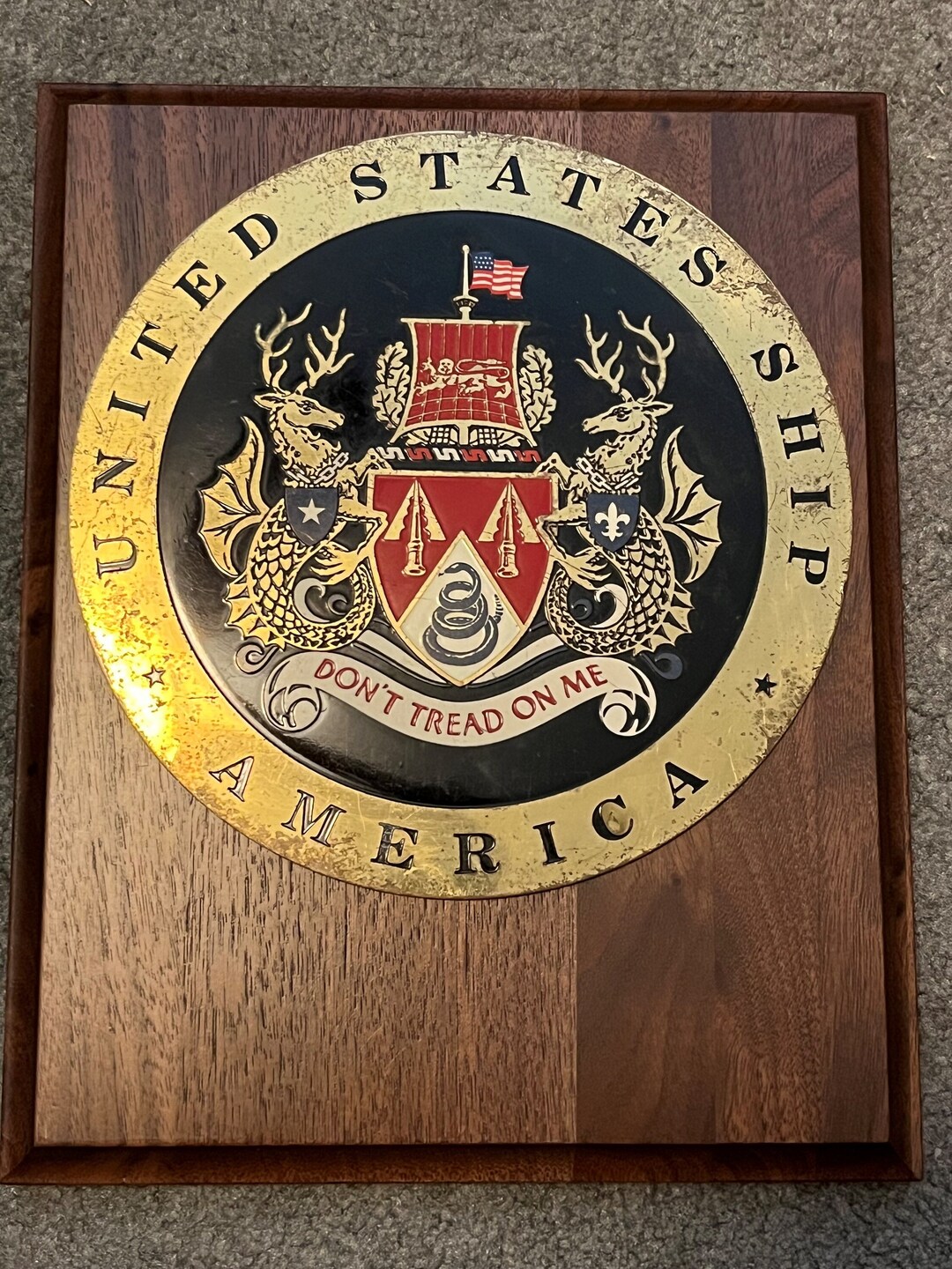 USS America Aircraft Carrier CV 66 Brass Printed/ Enameled Plaque - Etsy