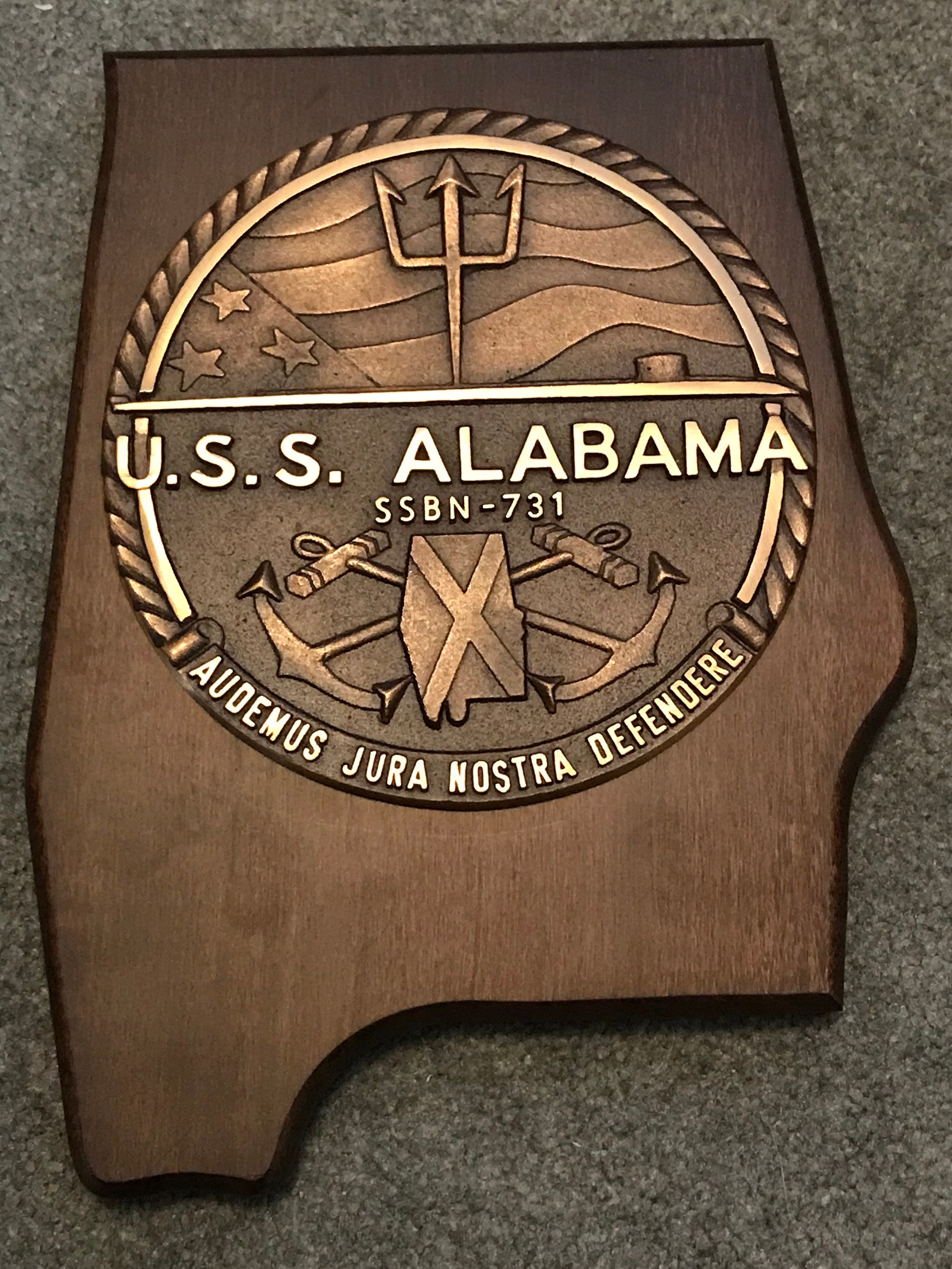 USS Alabama Submarine SSBN 731 Brass Plaque - Etsy