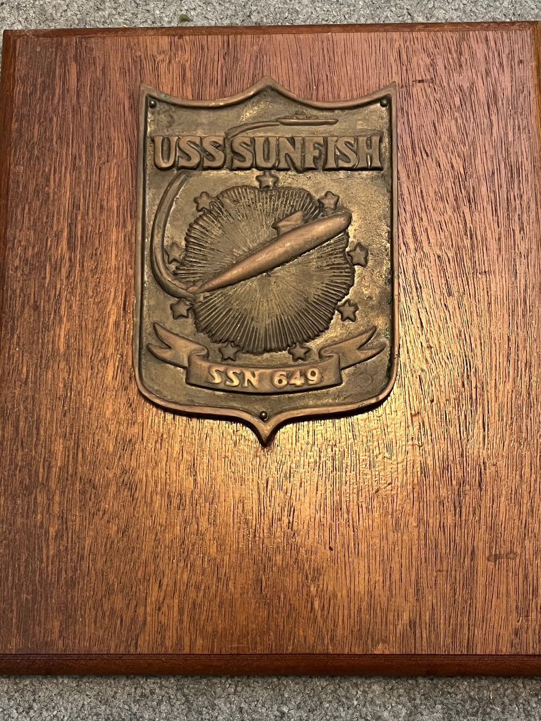 USS Sunfish Submarine SSN 649 Brass Plaque - Etsy