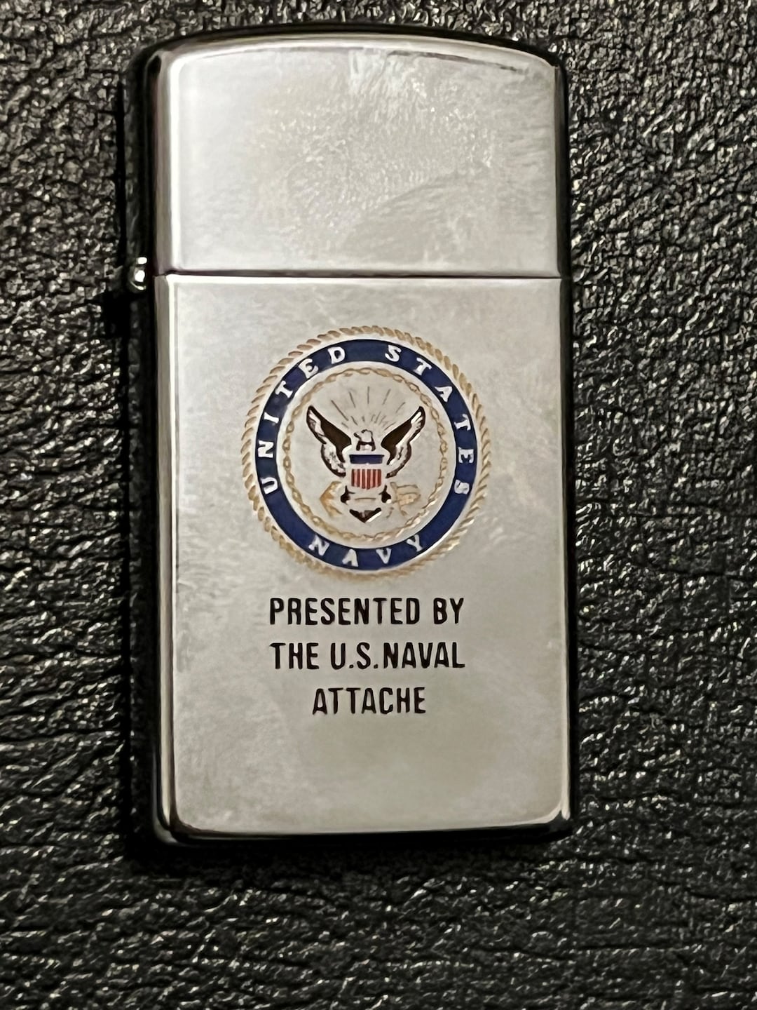 United States Navy Zippo Slim Lighter - Presented by the US Naval ...