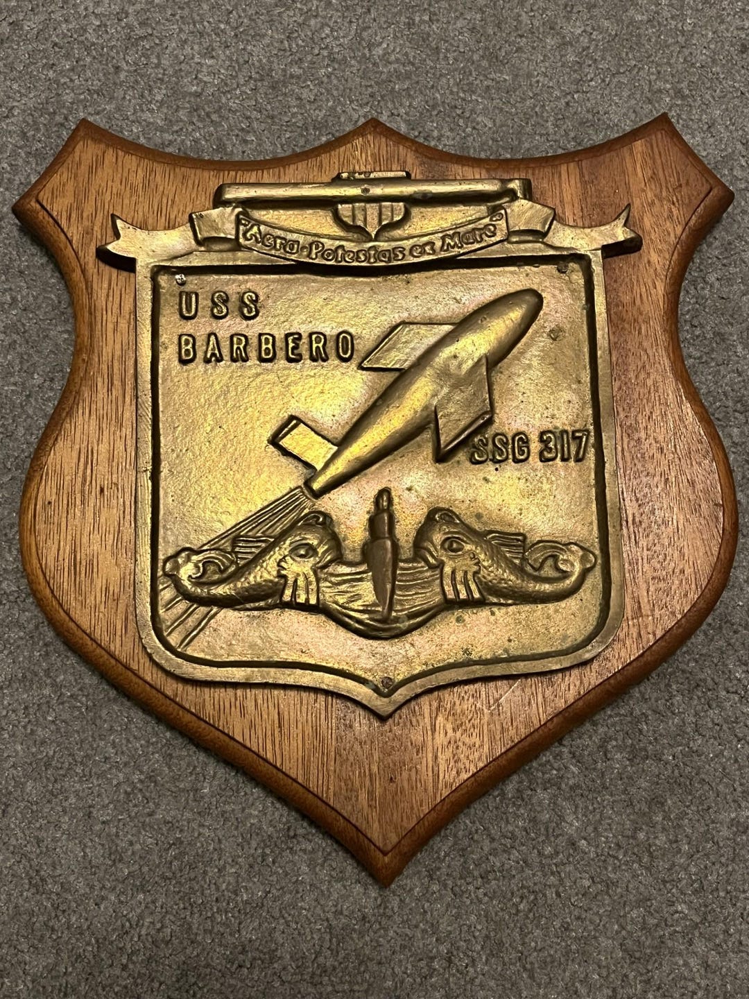 USS Barbero Submarine SSG 317 Brass Plaque - Etsy