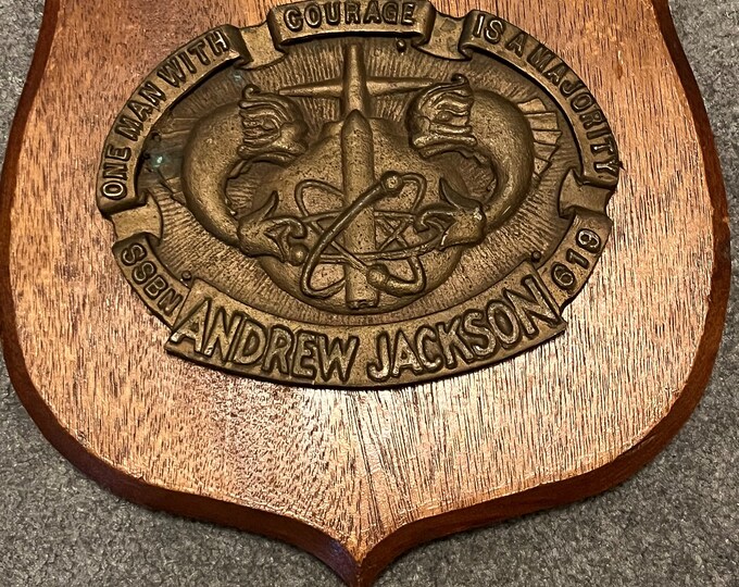 USS Andrew Jackson Submarine SSBN 619 Brass Plaque - Etsy