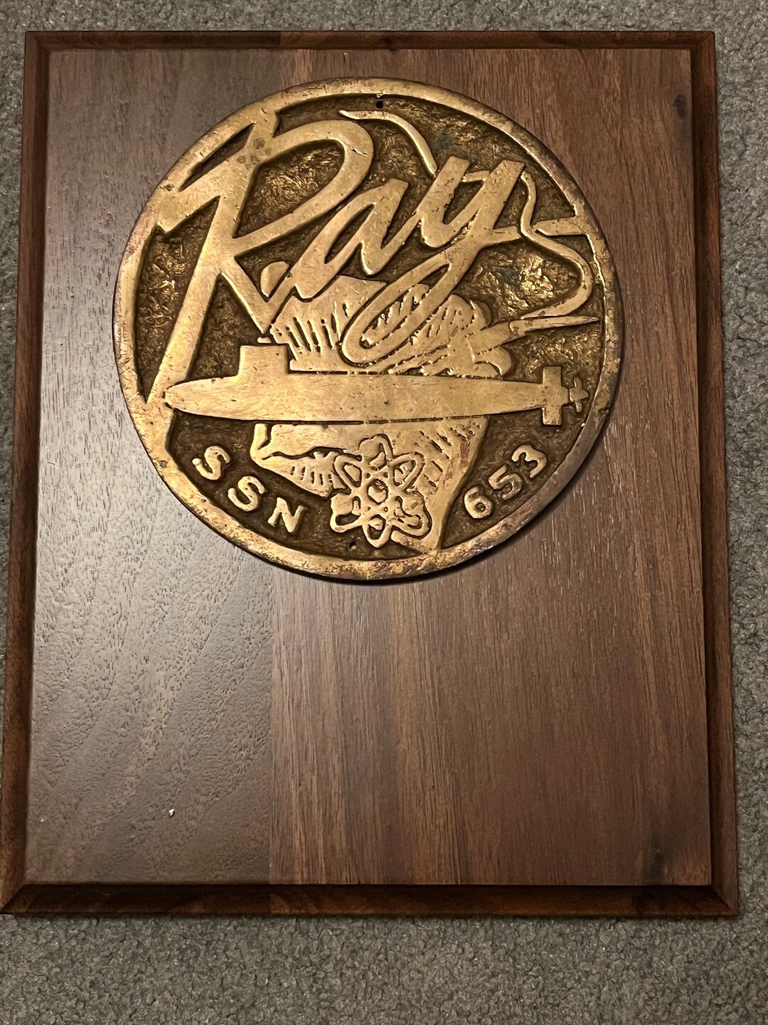 USS Ray Submarine SSN 653 Brass Plaque - Etsy