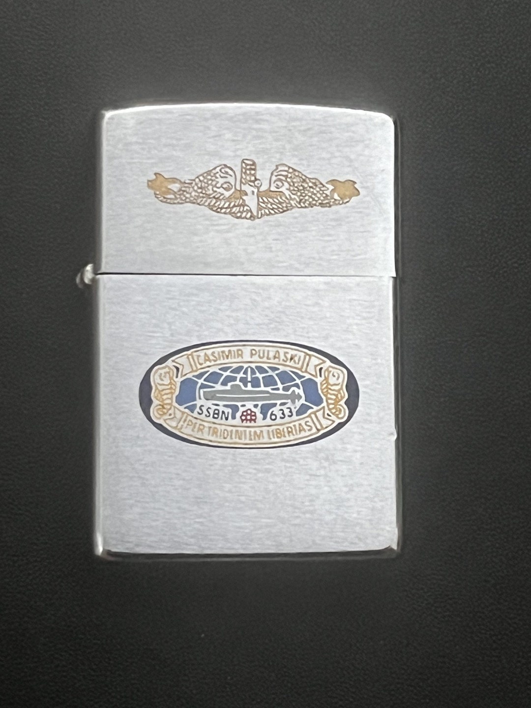 USS Casimir Pulaski Submarine SSBN 633 Zippo Full Size Lighter -used ...