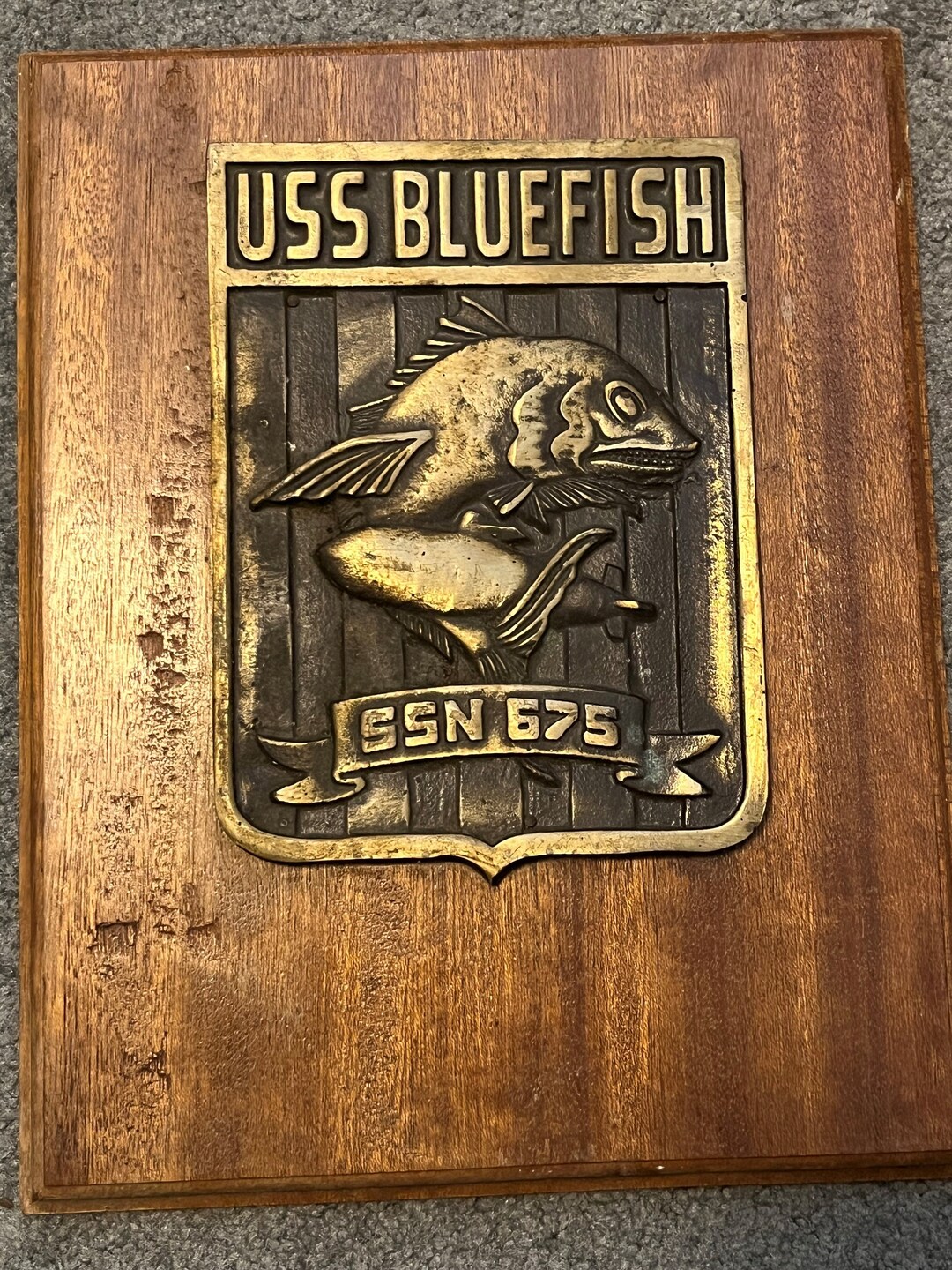 USS Bluefish Submarine SSN 675 Brass Plaque - Etsy