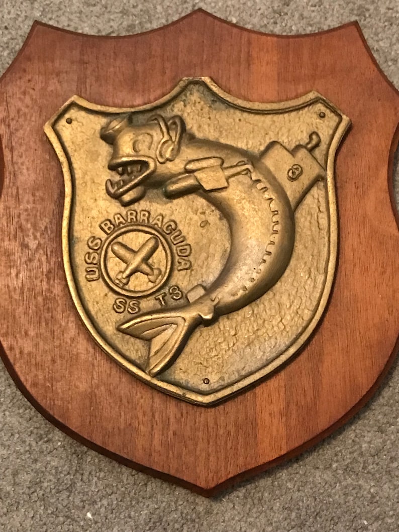 USS Barracuda Submarine SS T3 Brass Plaque -1972 - Etsy