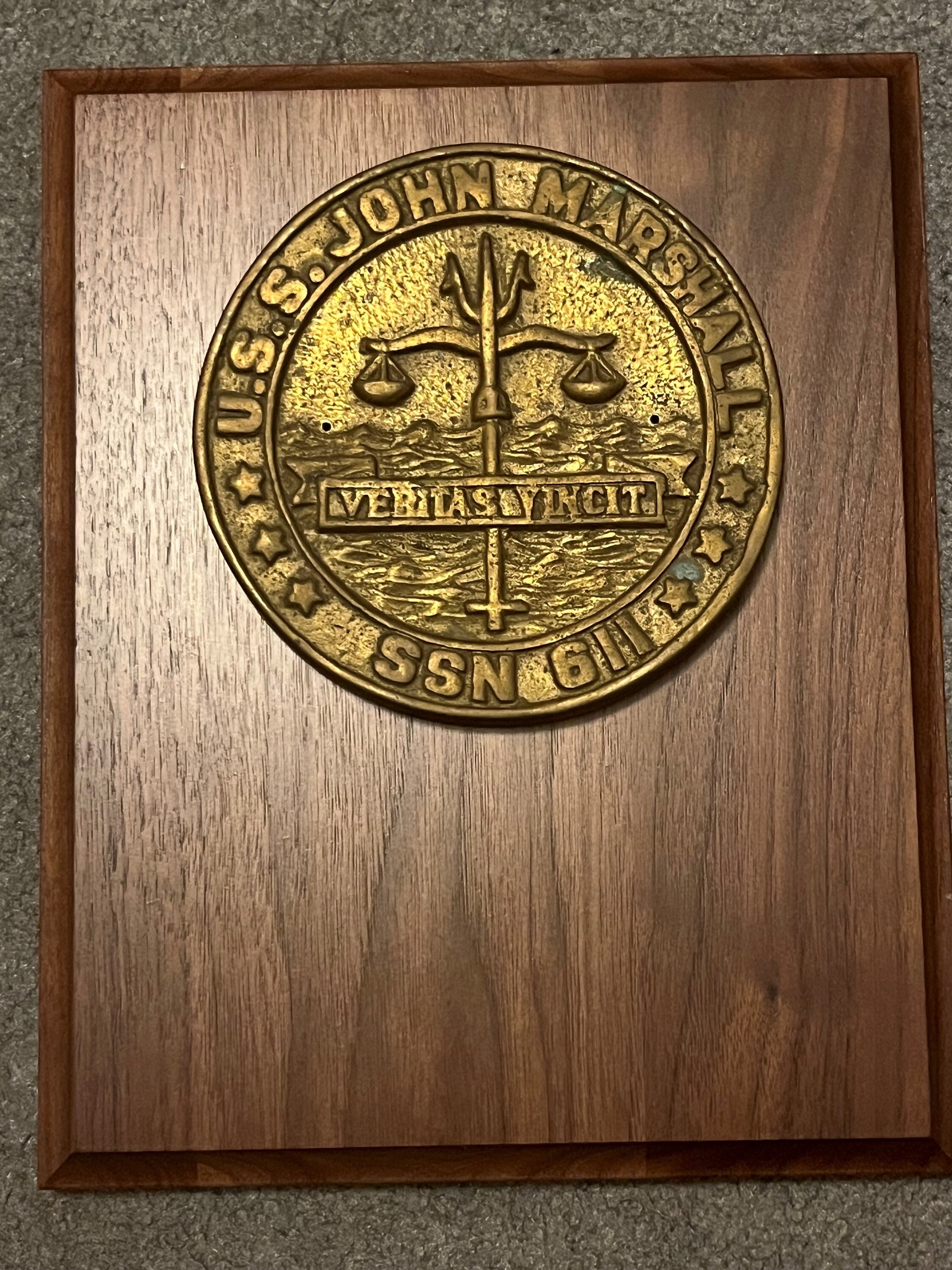USS John Marshall Submarine SSN 611 Brass Plaque - Etsy