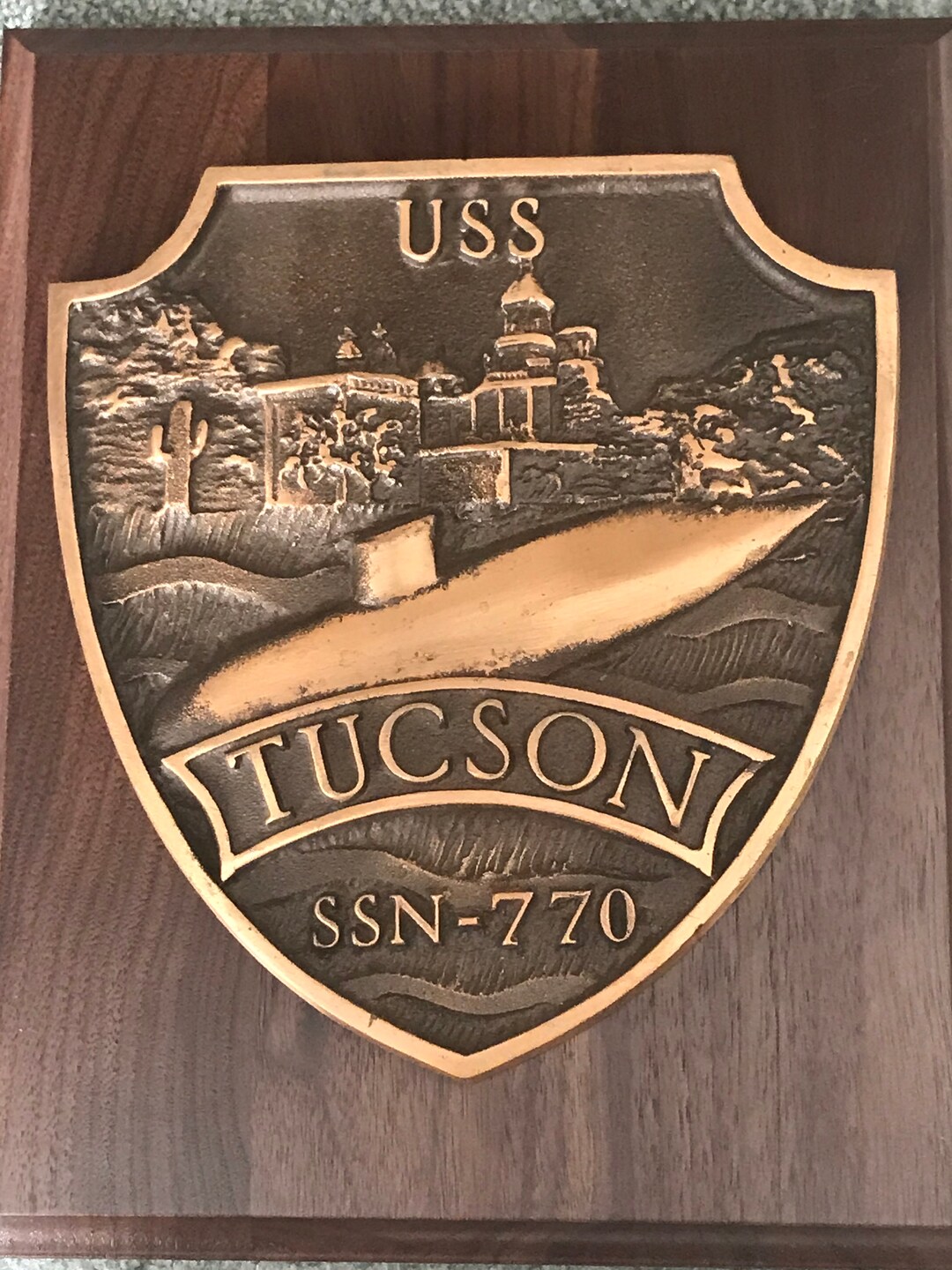 USS Tucson Submarine SSN 770 Brass Plaque - Etsy